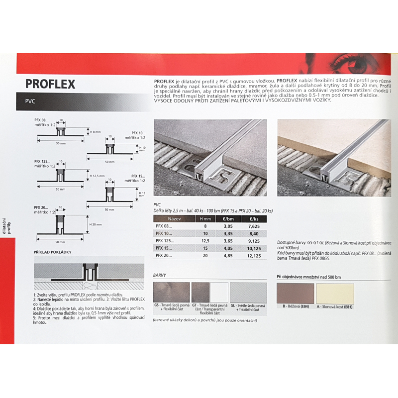 Progress Profiles Proflex lišta PVC dilatační tmavě šedá 1/250 cm | A ...